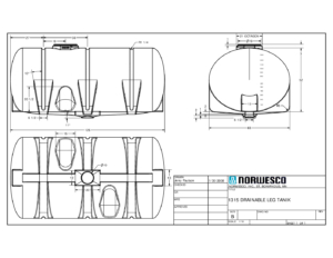 42925 – 1315 Gallon Elliptical Drainable Tank – Polywest Ltd.